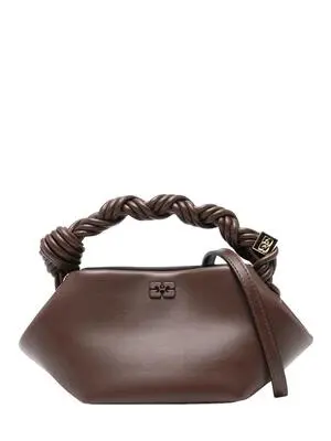 GANNI Twisted Handle Satchel Bag - Brown