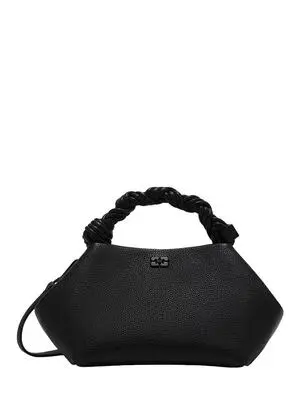 GANNI Structured Tote Bag With Twisted Top Handle - Black