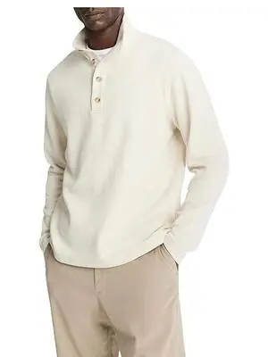 Vince Button Mock Neck Long Sleeve - Bone