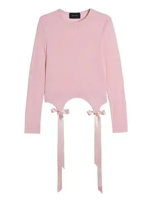 Simone Rocha Simone Rocha Long Sleeve T-Shirt With Bow Detail Rosa