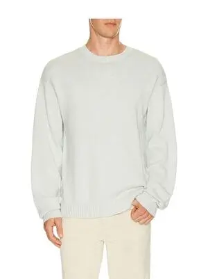FRAME Cotton Silk Crewneck Sweater - Blue