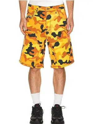 HUF Double Knee Camouflage Shorts - Orange
