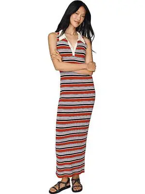 ROWING BLAZERS Striped Polo Halter Dress - Red