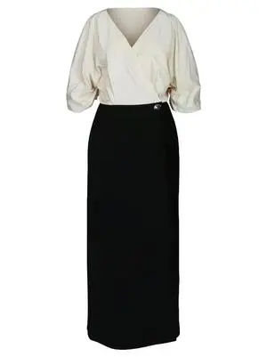 Staud Two-tone Wrap-style Dress - White
