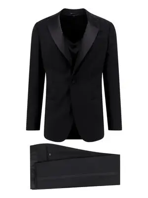 Giorgio Armani Single-breasted Tailored Tuxedo Suit - Black