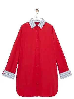 Loewe Shirt Dress With Contrasting Collar And Cuffs - Red