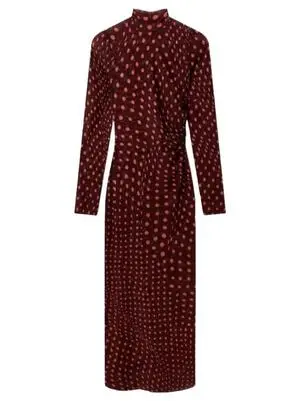Stella McCartney Polka Dot Ruched Maxi Dress - Brown