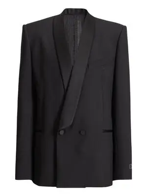 Balmain Wool And Satin 2-button Jacket - Black
