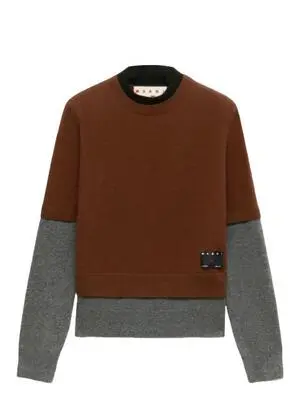 Marni Layered Effect Cashmere Jumper - Brown