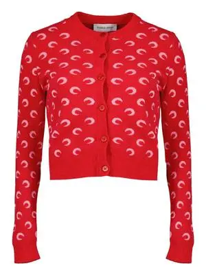 MARINE SERRE Marine Serre Moon Circular Wool Jacquard Cardigan