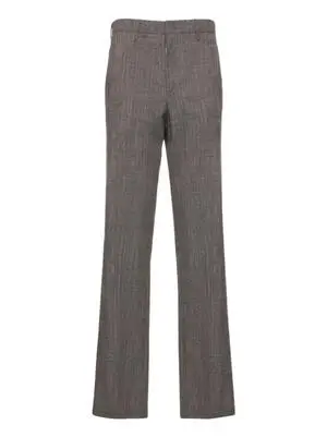 Isabel Marant Étoile Olympe Plaid Wool Blend Trousers - Black