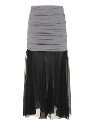 TORY BURCH Tory Burch Gathered Silk Skirt