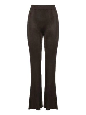 JIL SANDER Ribbed Knit Casual Pants - Black