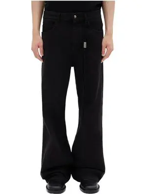 ANN DEMEULEMEESTER Modest 5 Pockets Relaxed Flared Trousers - Black