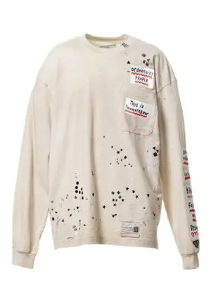 Mihara Yasuhiro Embellished Sticker-patch T-shirt - White