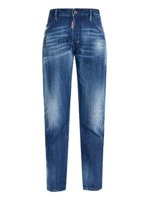 Dsquared2 Cotton Faded Effect Distressed Jeans - Blue