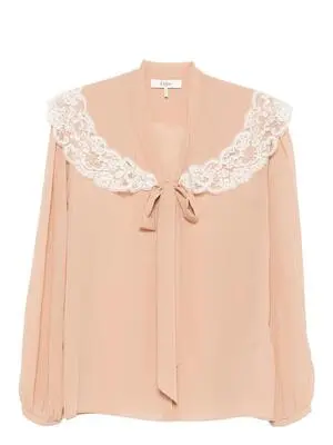 Chloé CHLOE Silk Lace Detail Blouse Orange