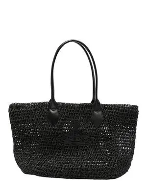 VIVIENNE WESTWOOD Raffia Tote Bag - Black
