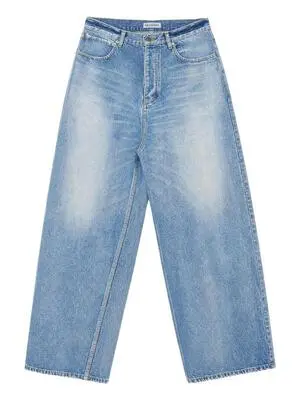Balenciaga Wide-leg Distressed Jeans - Blue