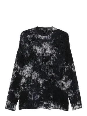 Avant Toi Tie-dye Bouclé Crew Neck Sweater - Blue