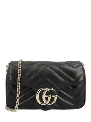 Gucci Quilted Lambskin Mini Bag With Chain Strap - Black