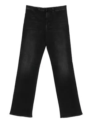 GUCCI GUCCI Black Denim Wide-Leg Jeans With Web Stripe