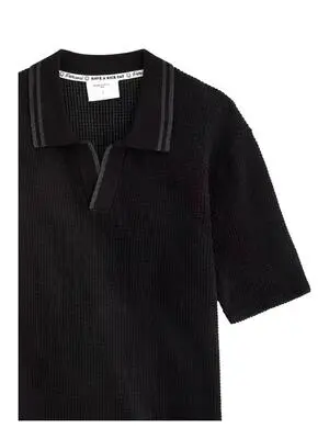 PERCIVAL Cassette Cotton Polo Shirt - Black