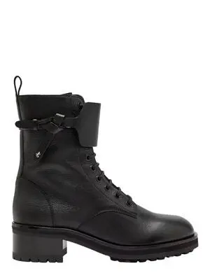 JIMMY CHOO Rosabel Leather Combat Boots - Black