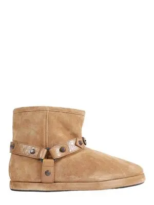 Balenciaga Alaska Soft Boots With Studded Harness - Beige