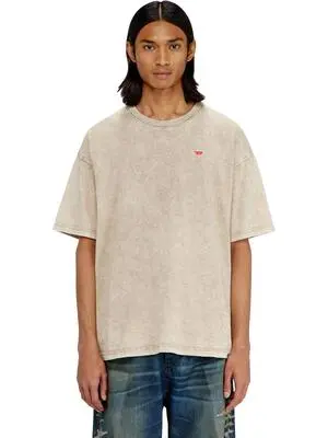 DIESEL® Cotton T-shirt With Treated Effect - Beige