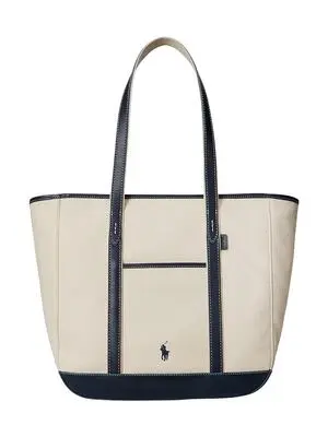 Polo Ralph Lauren POLO RALPH LAUREN Canvas Shopping Bag With Embroidered Logo Blue