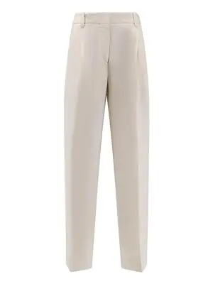 TOTEME Double Pleat Fluid Viscose Trousers - White