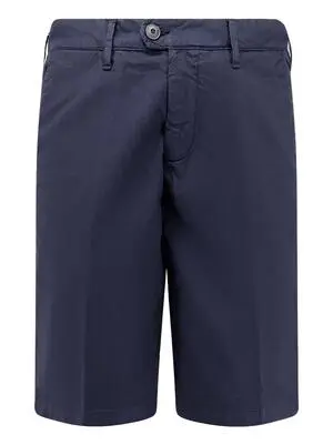 NUGNES 1920 Regular Fit Cotton Bermuda Shorts - Blue