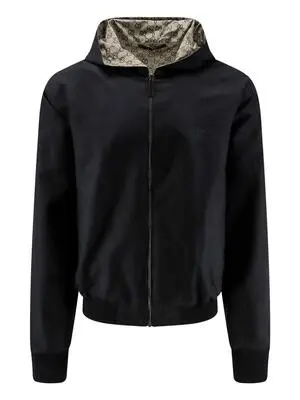 Gucci Reversible Cotton And Gg Nylon Jacket - Black