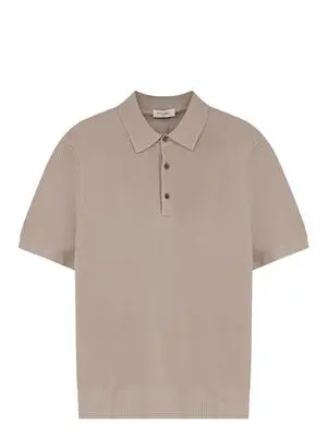 BRAMANI CASHMERE Cotton And Silk Blend Polo Shirt - Beige