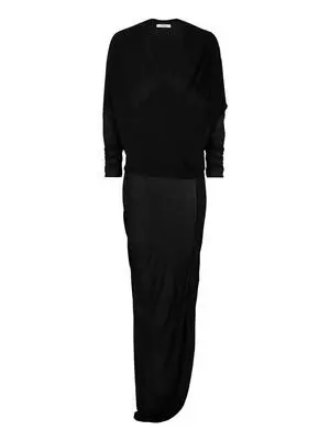 ENTIRE STUDIOS Transparent Fabric Robe Dress - Black