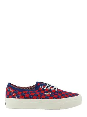 VANS Authentic 44 Fabric Checkerboard Lace-up Sneakers - Red