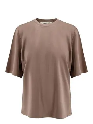 RÓHE Cotton, Modal And Silk Blend Oversized T-shirt - Brown
