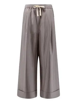 TONYWACK Wide Leg Striped Trousers - Grey