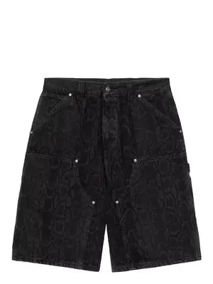 Carhartt Work In Progress Og Double Knee Denim Bermuda Shorts - Black