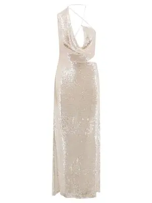 AMAZUIN Iselin Sequined Long Dress - Beige