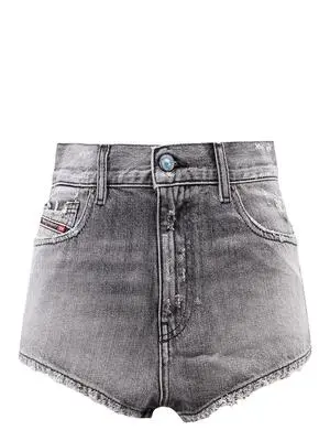 DIESEL® Blue Denim Destroyed Effect Shorts - Grey