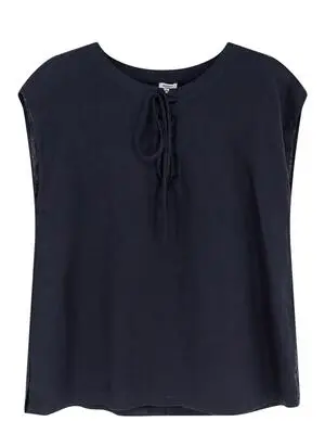 Aspesi Sleeveless Linen Shirt - Blue