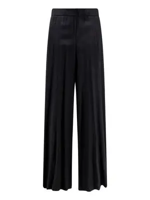 NUDE Viscose Wide Leg Trousers - Black