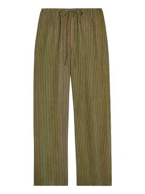 Staud Mateo Striped Straight-leg Trousers - Brown