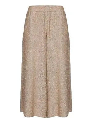 Brunello Cucinelli Gold Sequin Knit Culotte Trousers - Multicolor