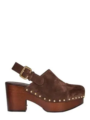 Chloé Suede Calf Leather Wedge Clogs - Multicolor