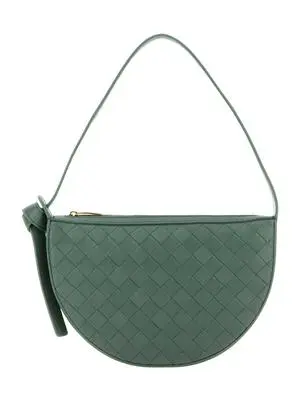 Bottega Veneta Bottega Veneta Sage Leather Mini Sunrise Shoulder Bag Green