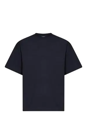 JIL SANDER Midnight Blue Cotton Boxy T-shirt With Logo - Multicolor