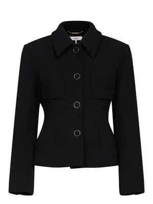 Chloé Black Wool Blend Bouclette Jacket - Multicolor